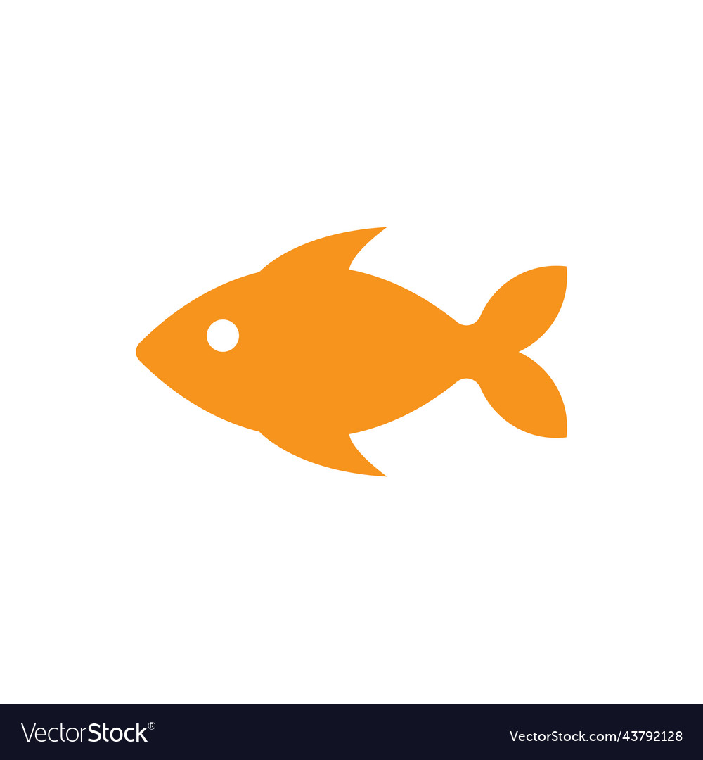 Orange fish solid icon Royalty Free Vector Image