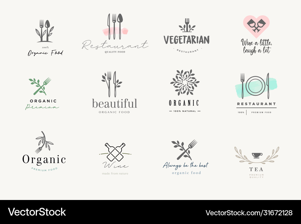 Set signs for food and drink Royalty Free Vector Image