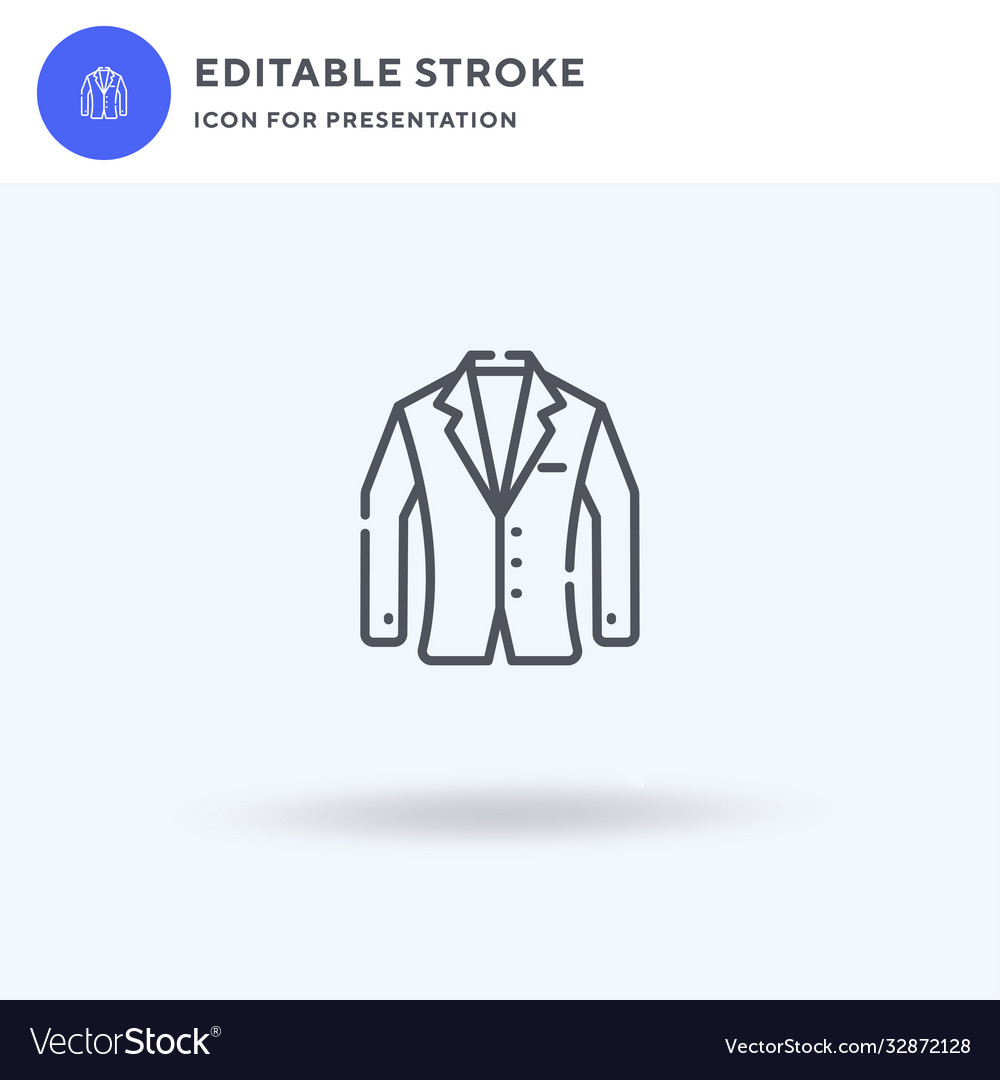 Suit icon filled flat sign solid Royalty Free Vector Image