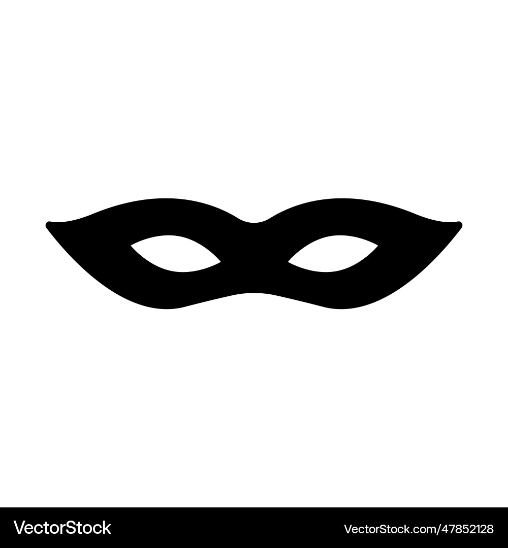 Superhero mask black icon silhouette hero Vector Image