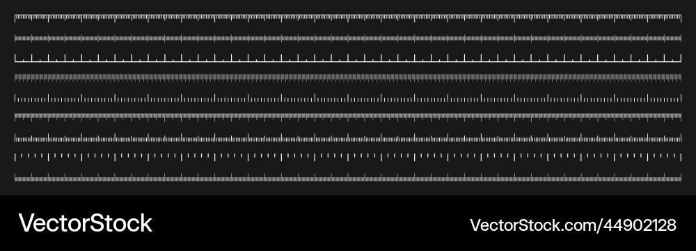 Various measurement scales with divisions Vector Image