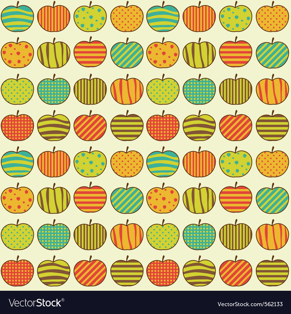 Apples pattern Royalty Free Vector Image - VectorStock