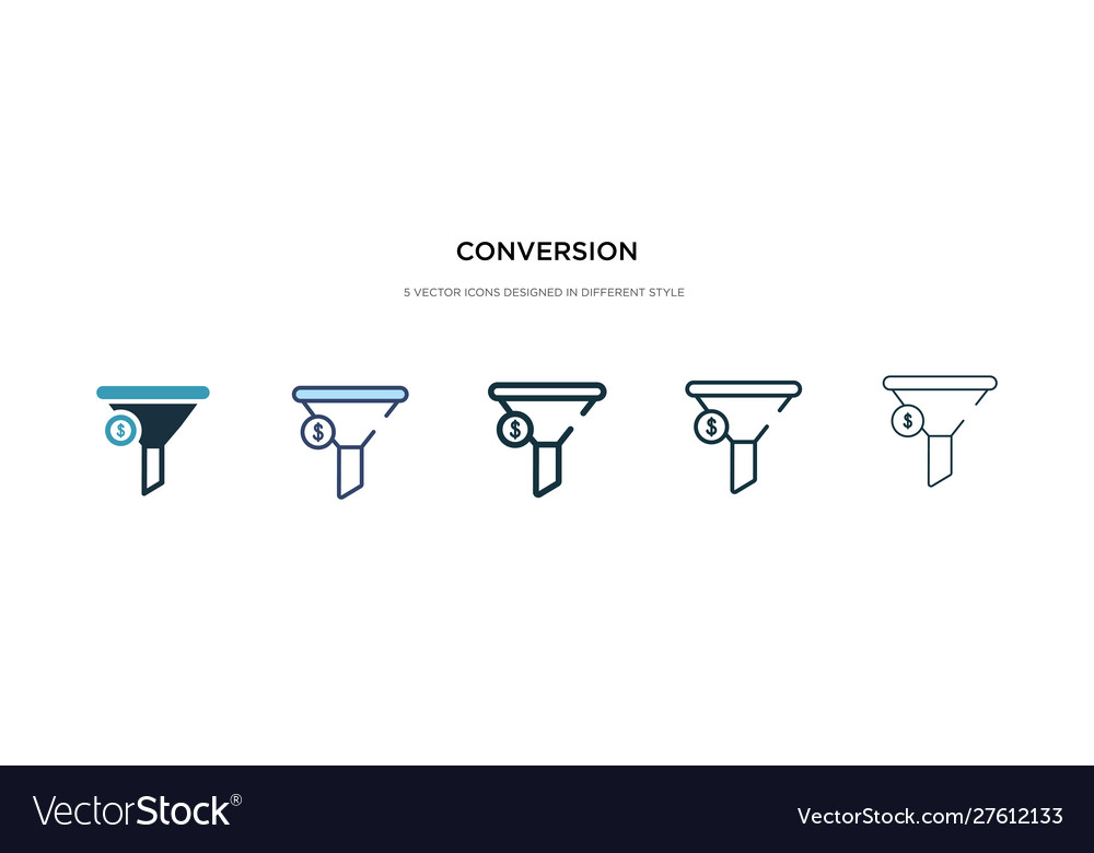Conversion icon in different style two colored Vector Image