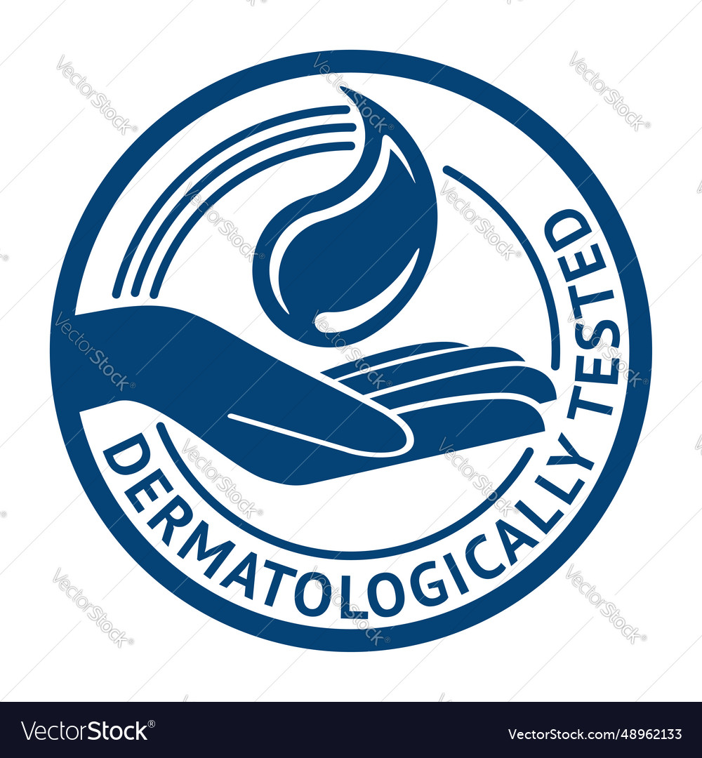 Dermatologically tested ingredient label Vector Image