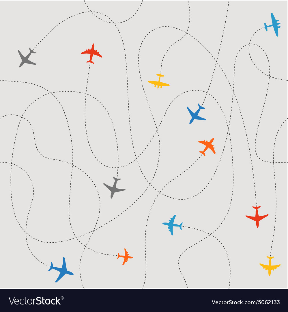 Different plane ways abstract scheme Royalty Free Vector