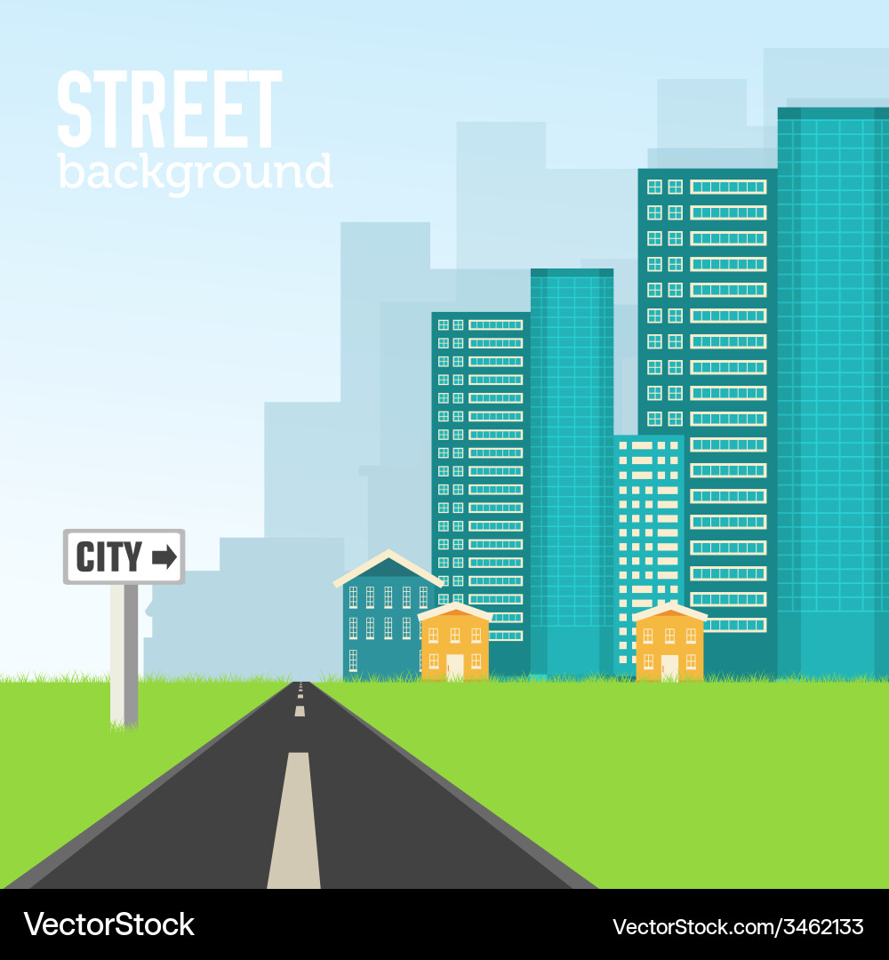 Flat colorful sity buildings set icons background Vector Image