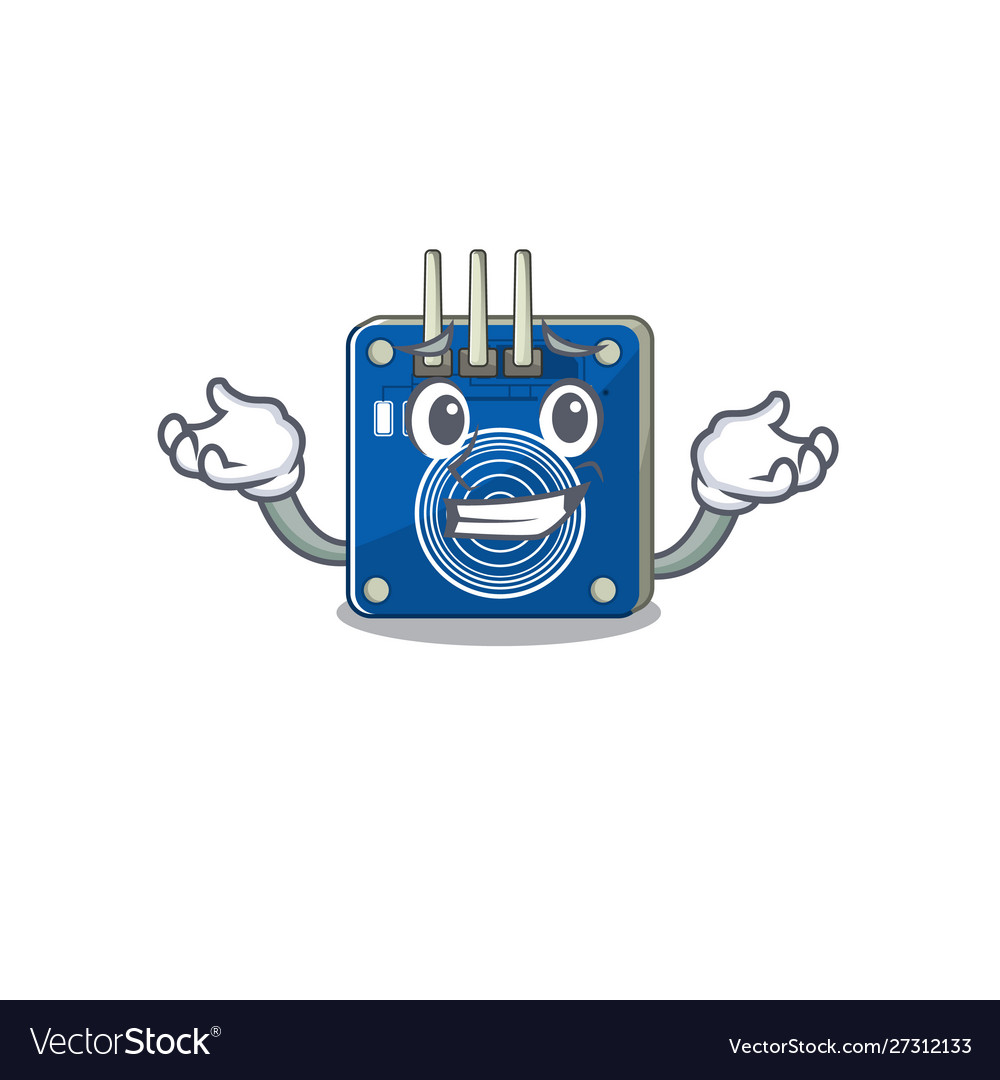 Grinning touch sensor with cartoon shape Vector Image