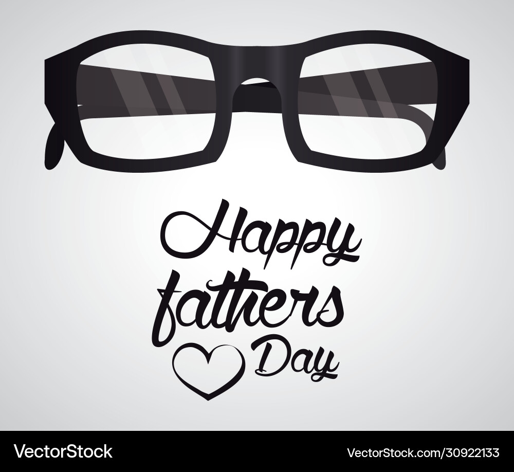 Happy fathers day card with eye glasess Royalty Free Vector