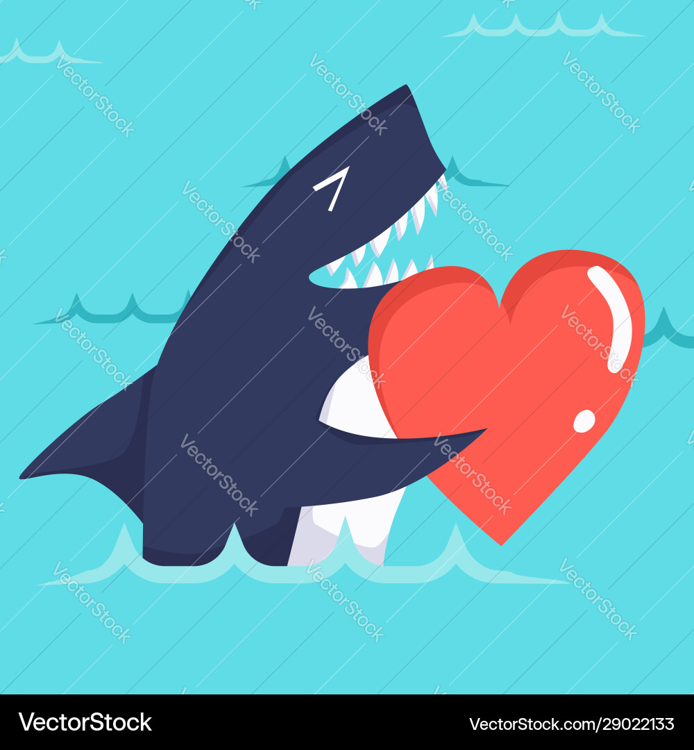 Happy valentines day with cute shark valentines Vector Image