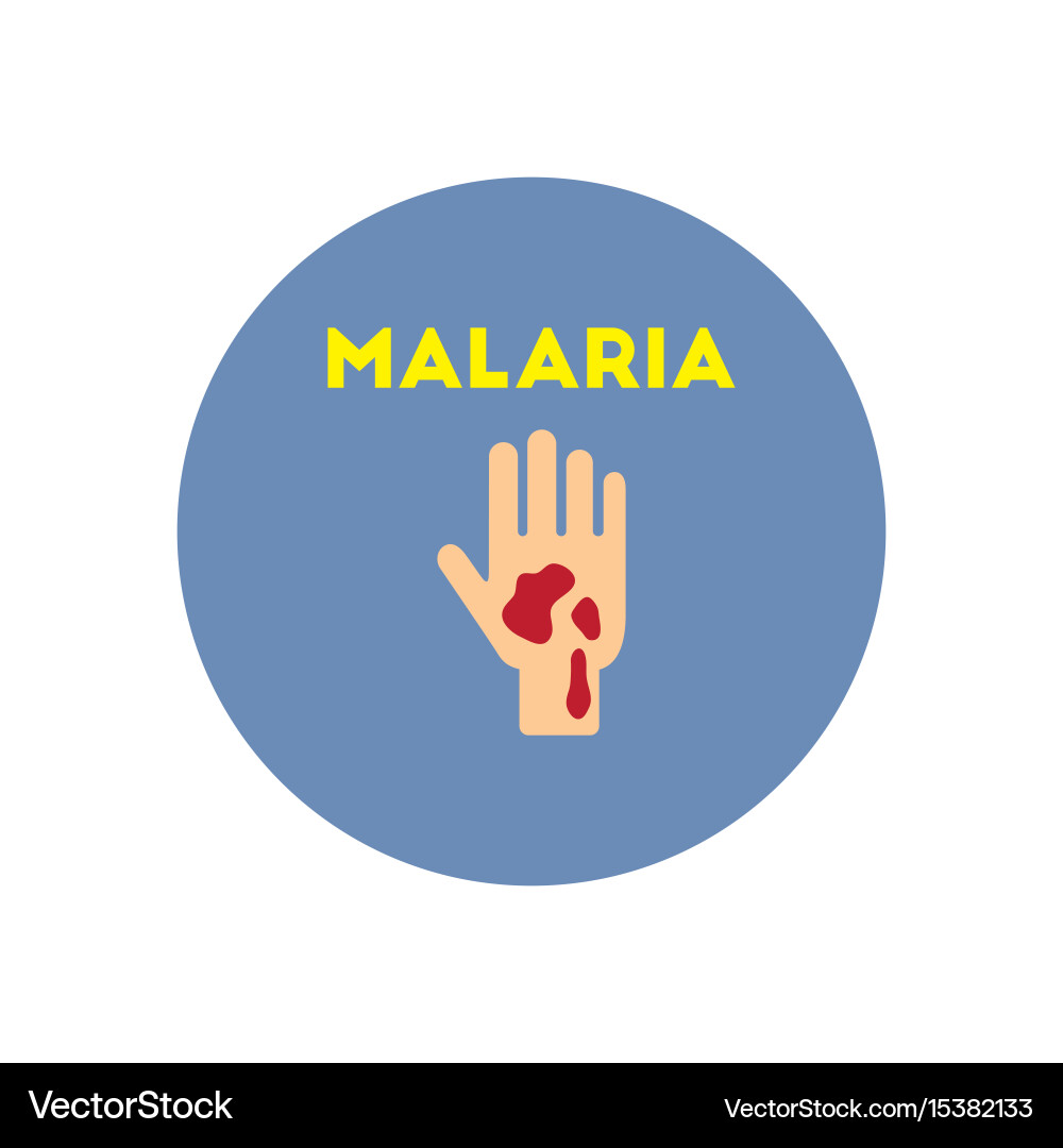 Icon on circle various symptoms of malar Vector Image