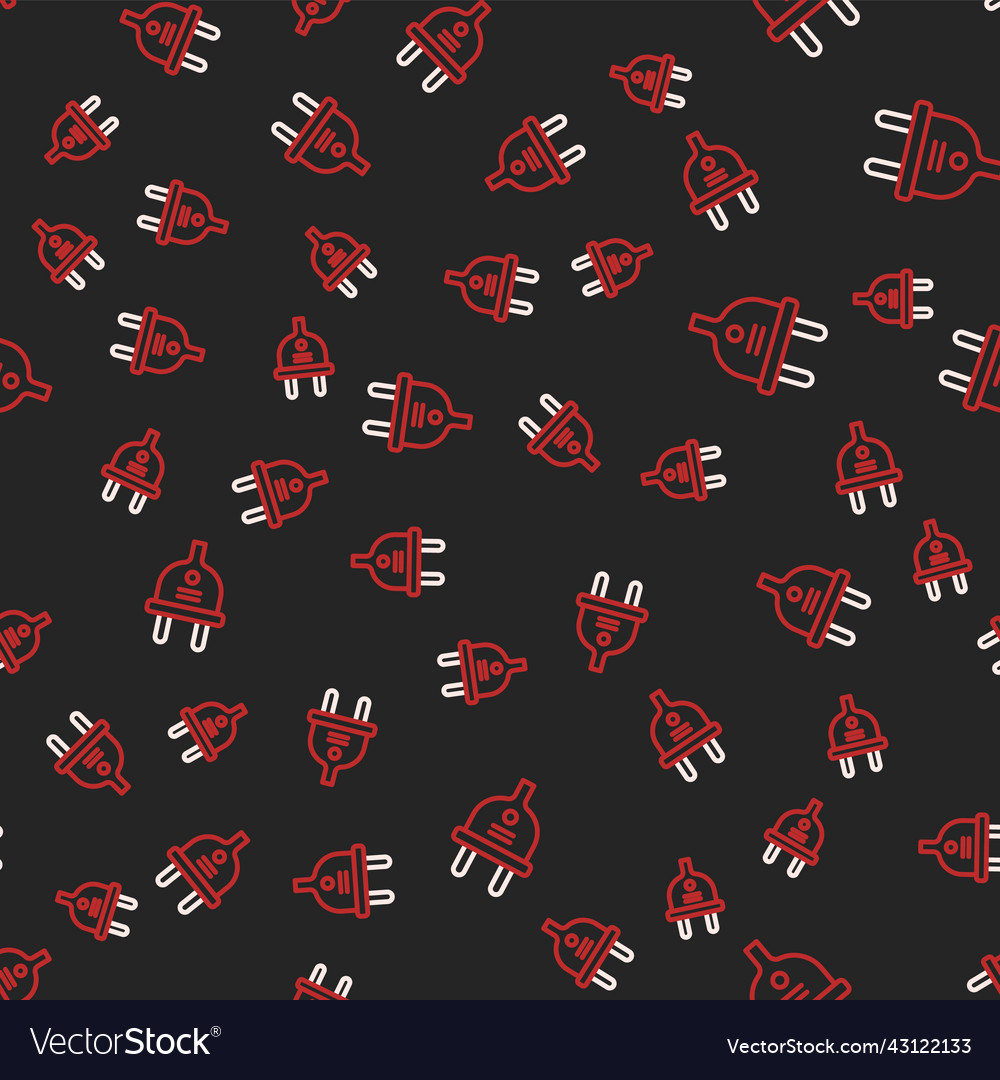 Line electric plug icon isolated seamless pattern Vector Image