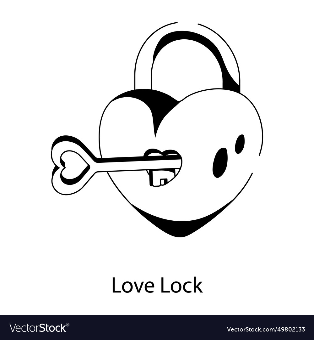 Love lock Royalty Free Vector Image - VectorStock