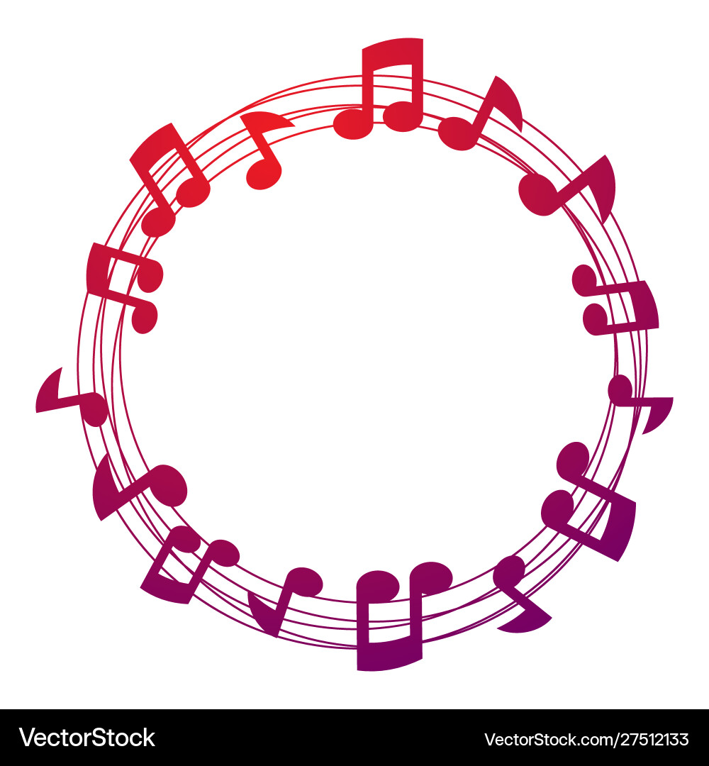 Musical notes background circular sheet Royalty Free Vector