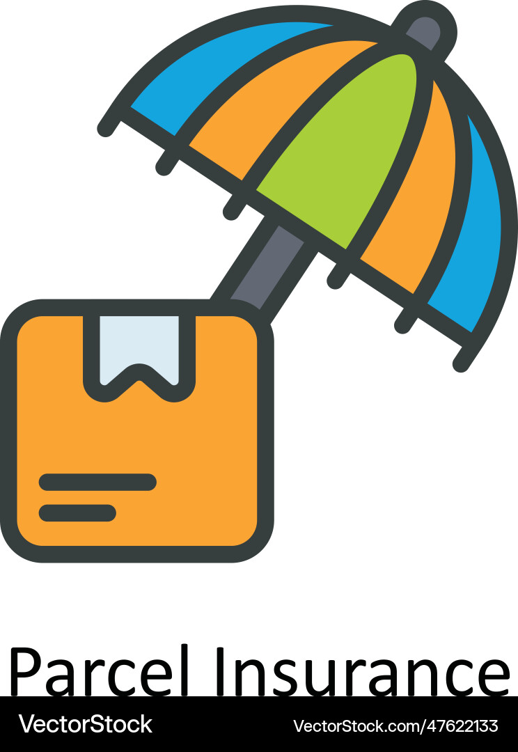 Parcel insurance fill outline icon design Vector Image