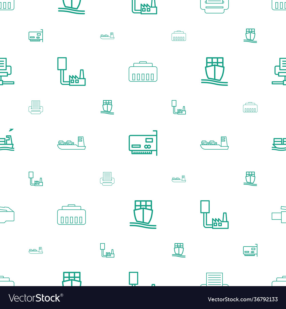 Port icons pattern seamless white background Vector Image