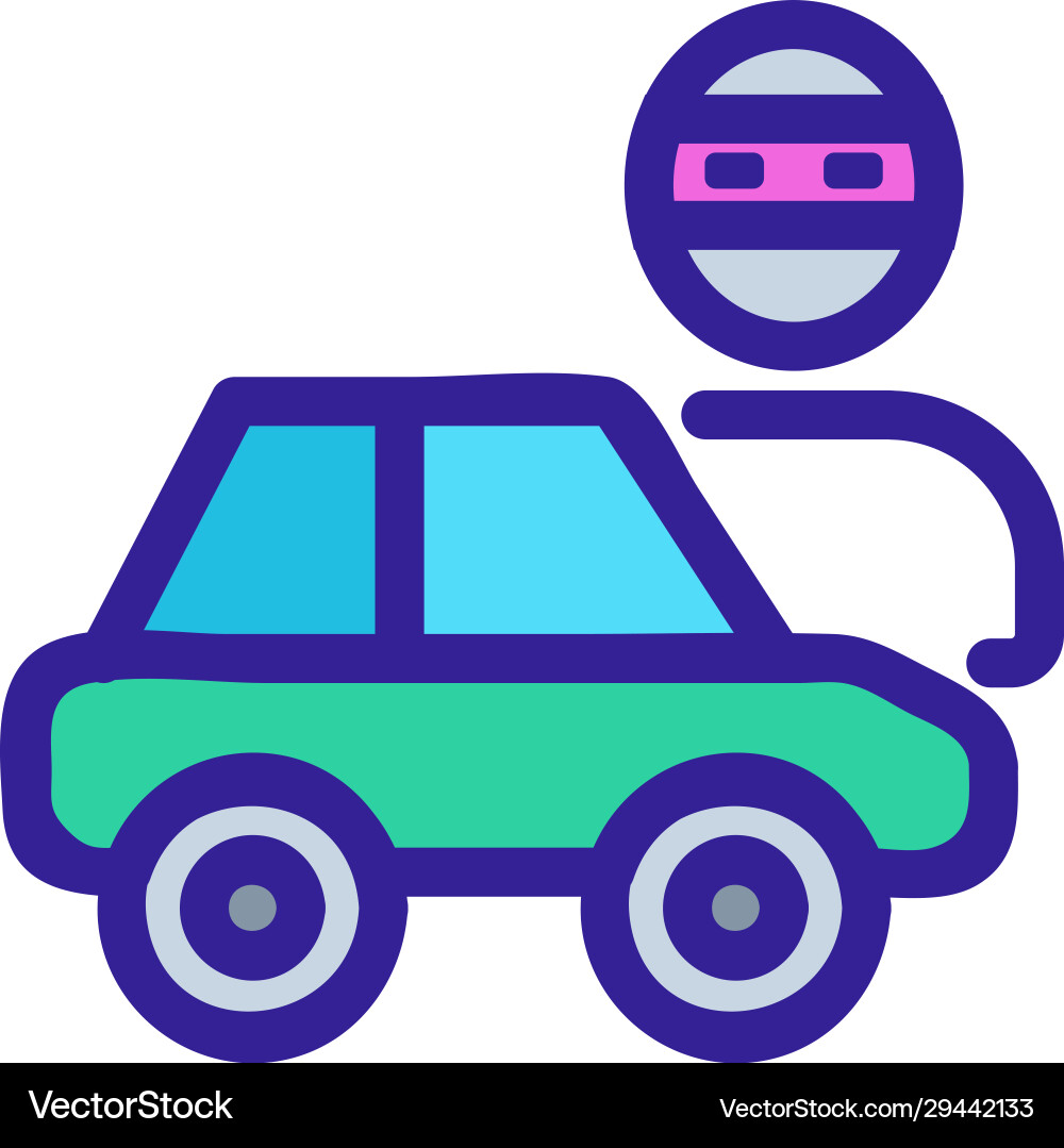 Thief car icon isolated contour symbol Royalty Free Vector