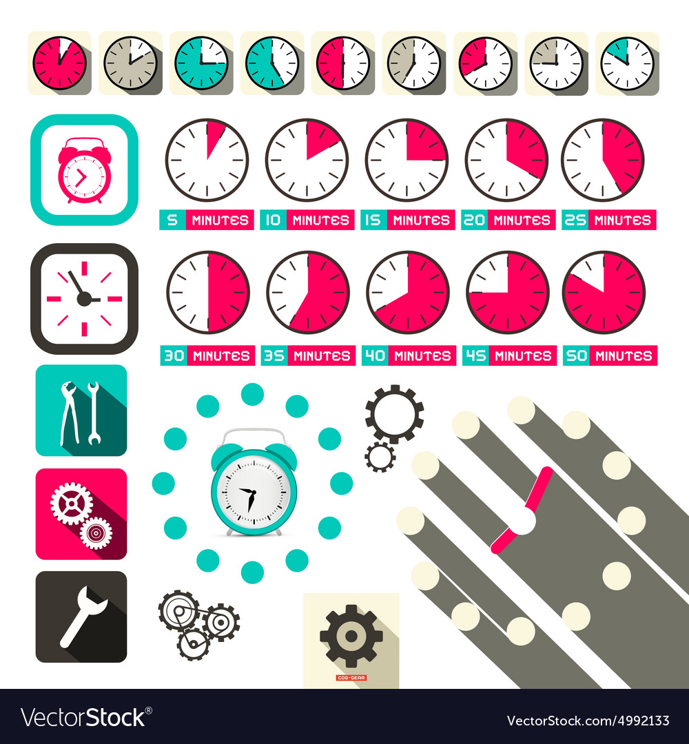 Time - Clock Symbols Set Royalty Free Vector Image