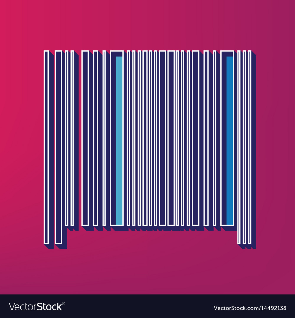 Bar code sign blue 3d printed icon Royalty Free Vector Image