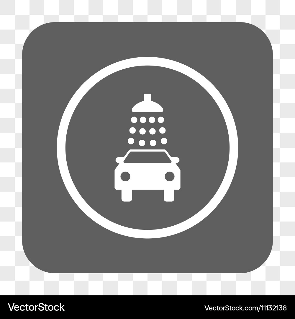 Car wash rounded square button Royalty Free Vector Image