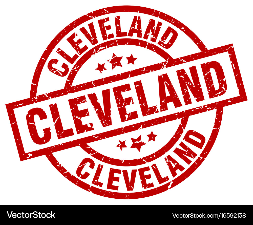 Cleveland red round grunge stamp Royalty Free Vector Image