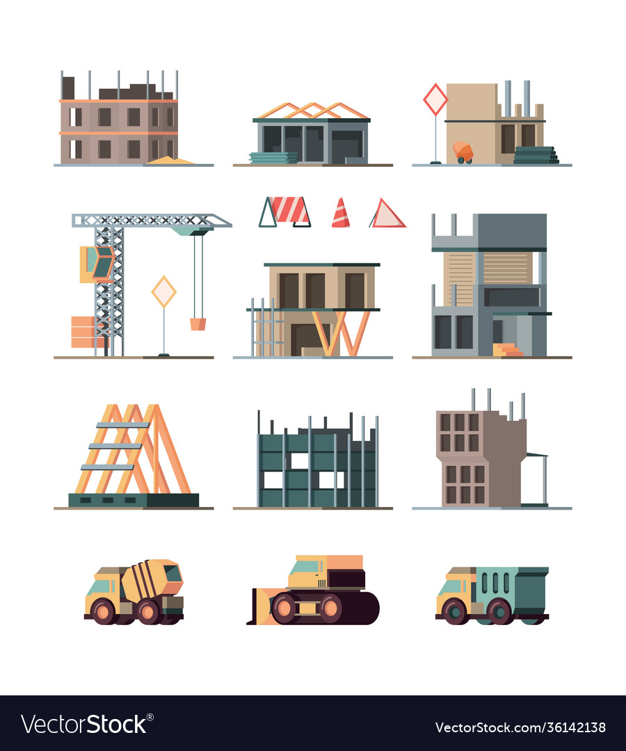 Construction complex engineer builders making big Vector Image