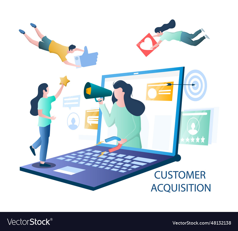 Customer acquisition client Royalty Free Vector Image