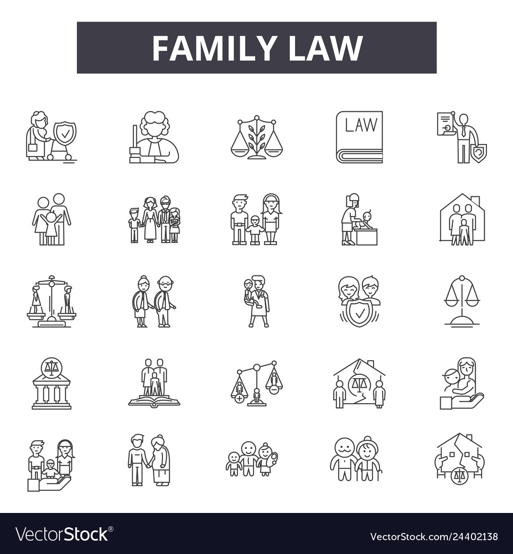 Family law line icons for web and mobile design Vector Image Family law line icons for web and mobile design Vector Image