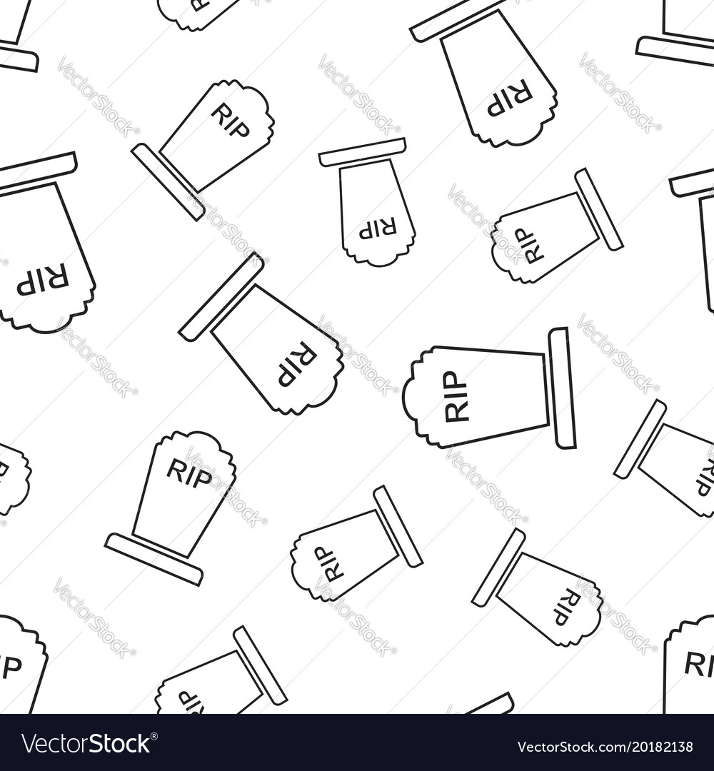 Halloween grave seamless pattern background Vector Image