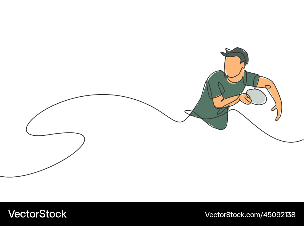 One single line drawing of energetic man table Vector Image