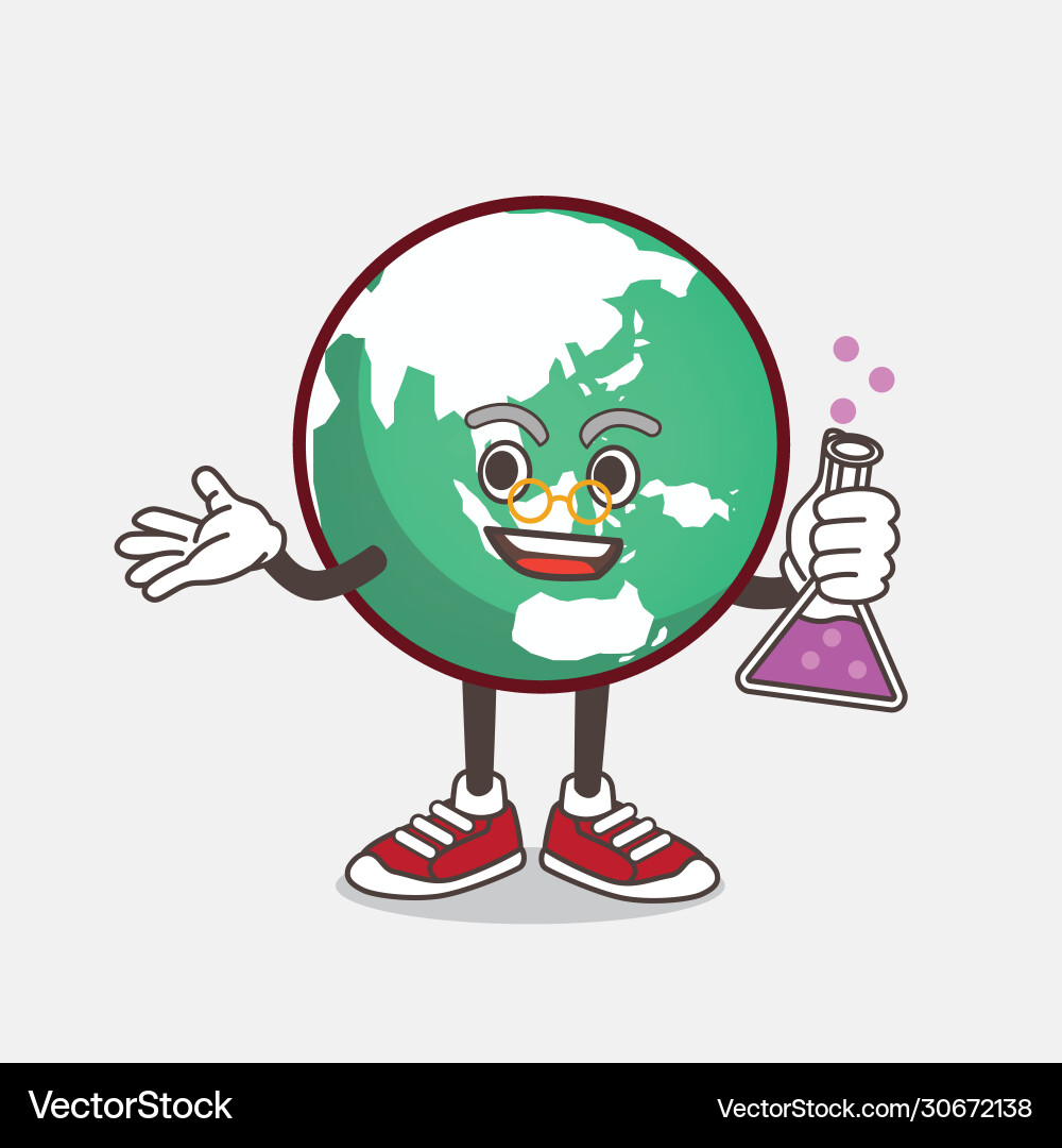 Planet earth cartoon mascot professor character Vector Image