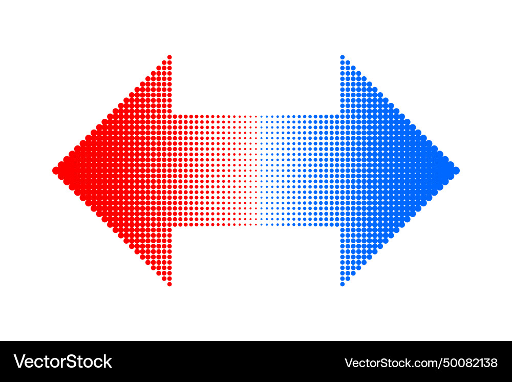 Red-blue scale in form of double-sided arrow Vector Image