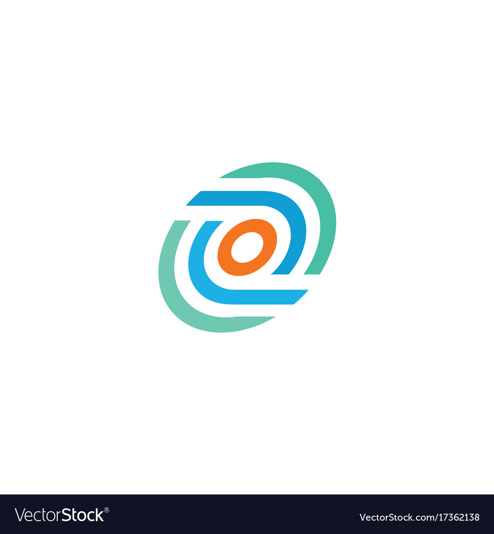 Round circle technology logo Royalty Free Vector Image