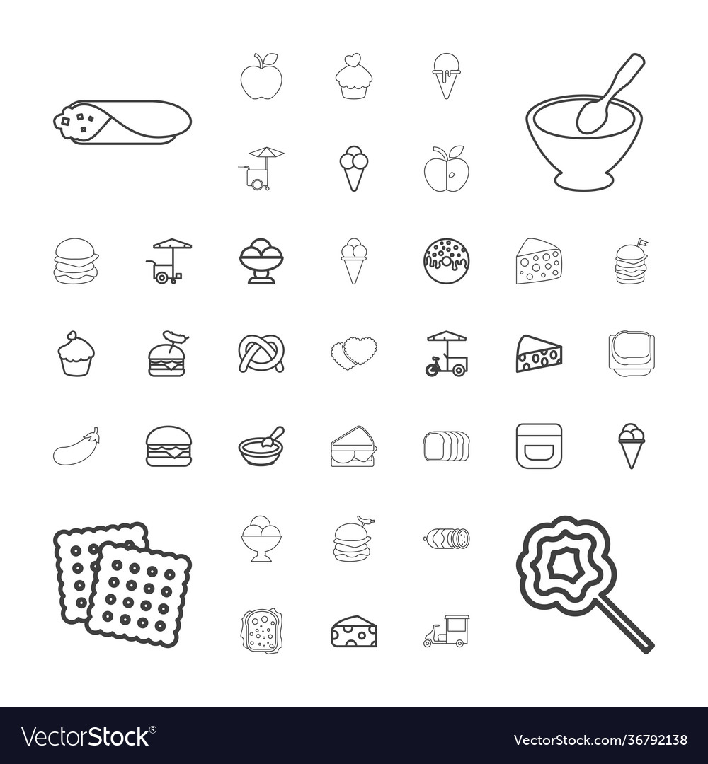 Snack icons Royalty Free Vector Image - VectorStock
