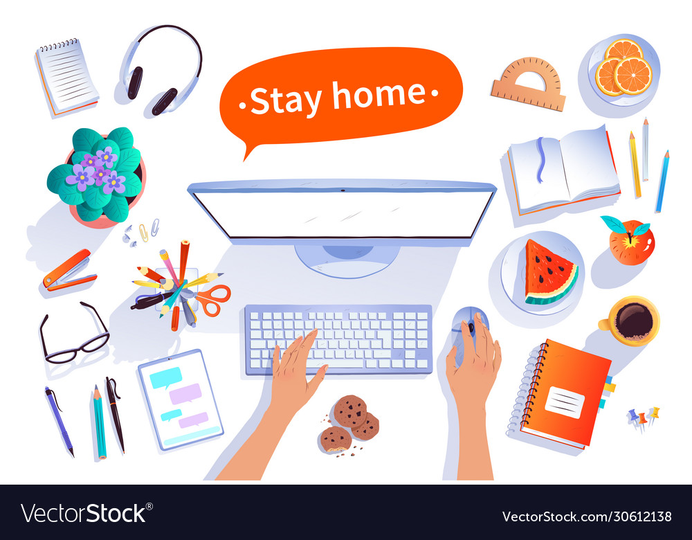 Stay home concept Royalty Free Vector Image - VectorStock Stay home concept Royalty Free Vector Image - VectorStock