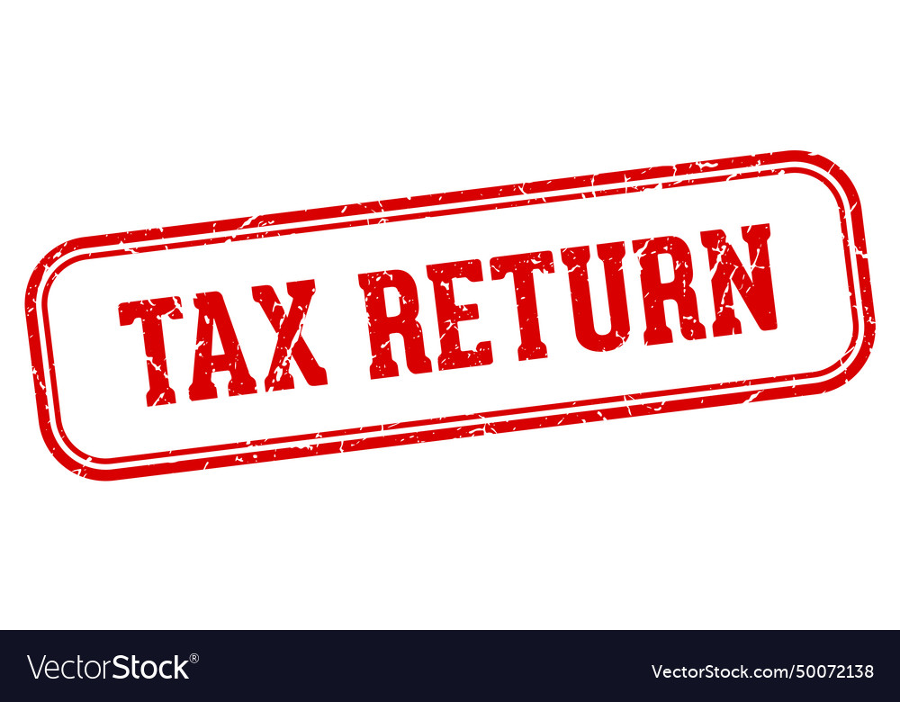 Tax return stamp rectangular Royalty Free Vector Image