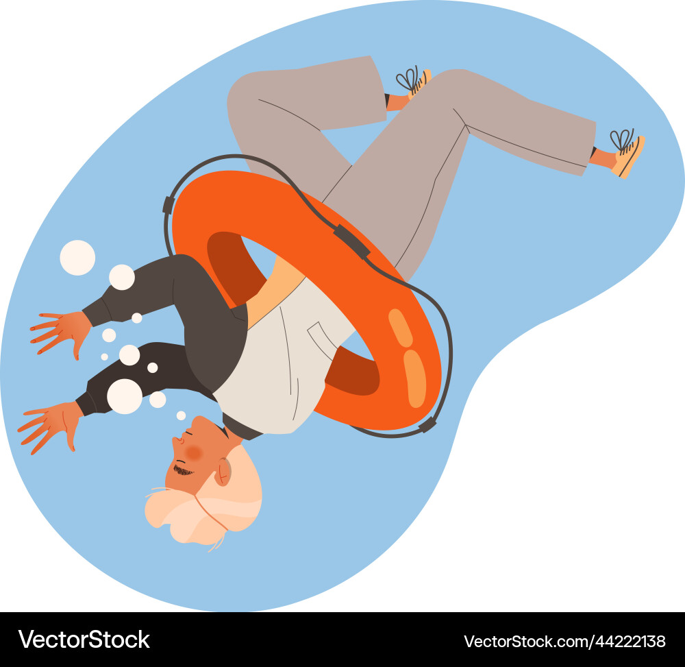 Unconscious man character in office clothes Vector Image