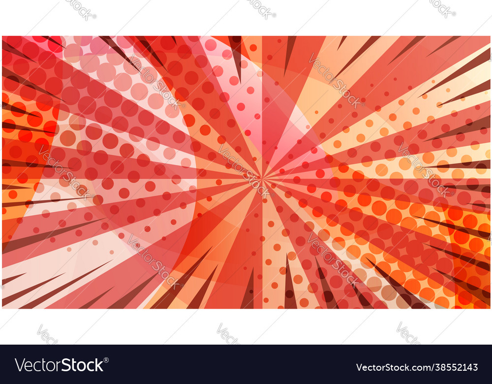 Abstract wavy red retro comic background Vector Image