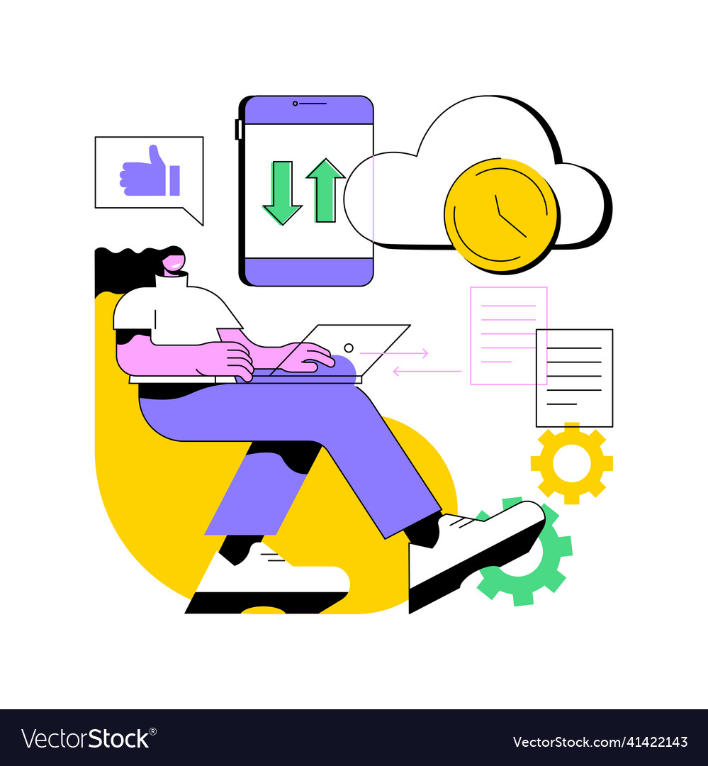 Automatic backup abstract concept Royalty Free Vector Image