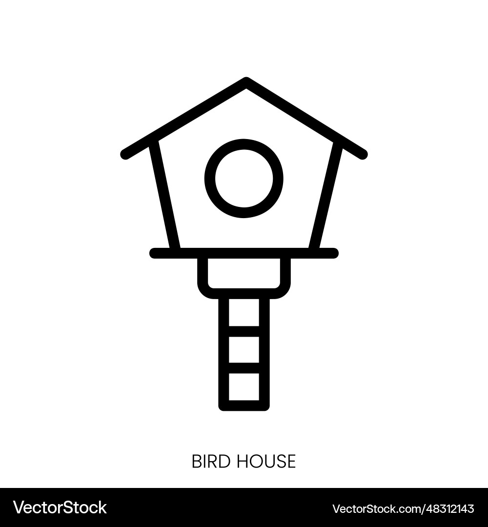 Bird house icon line art style design isolated Vector Image
