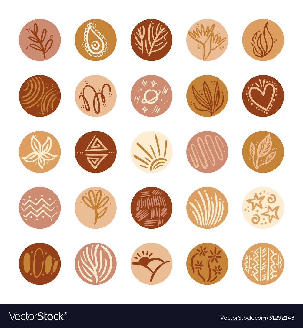 Bundle boho set icons Royalty Free Vector Image