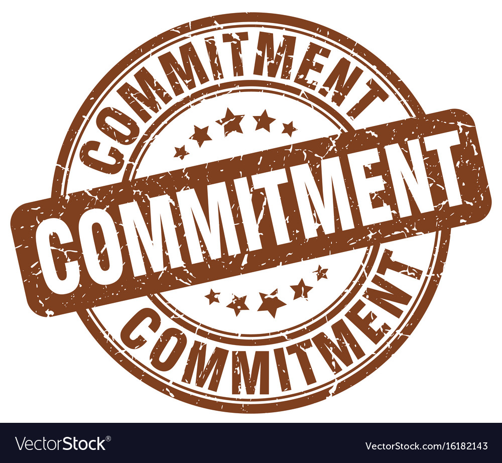 Commitment brown grunge stamp Royalty Free Vector Image