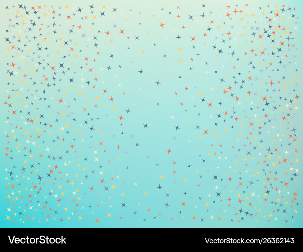 Cyan color background stars confetti Royalty Free Vector