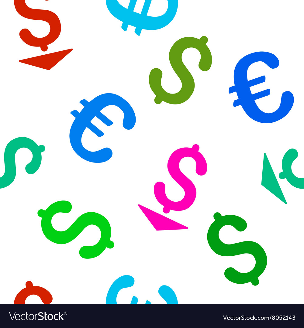 Dollar down seamless flat pattern Royalty Free Vector Image