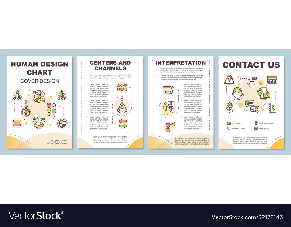 Human design chart brochure template Royalty Free Vector