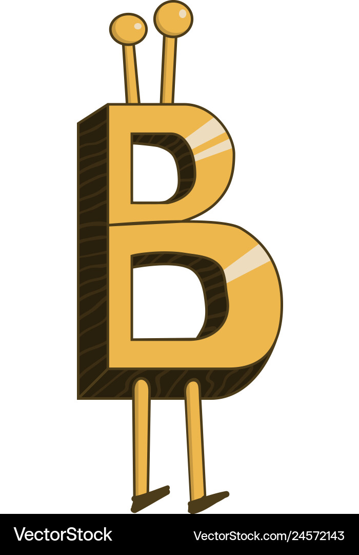 Letter b - the financial sign bitcoin Royalty Free Vector