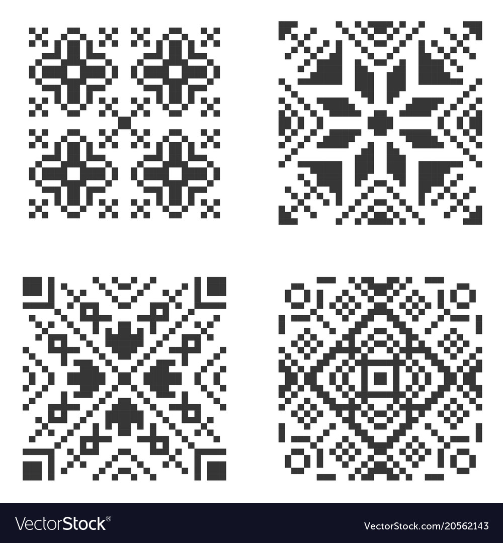 Pixel ethnic seamless pattern set Royalty Free Vector Image