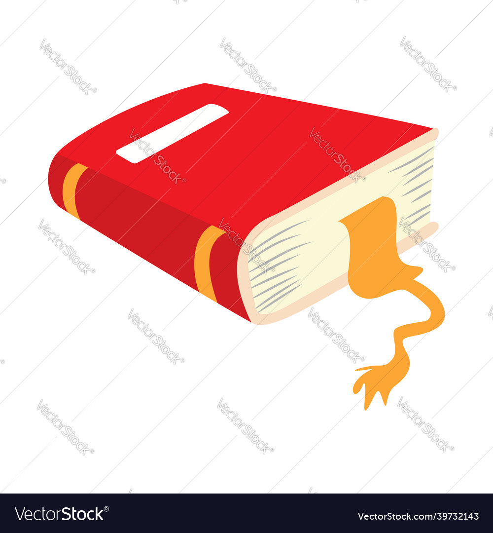 Red book flat drawing Royalty Free Vector Image