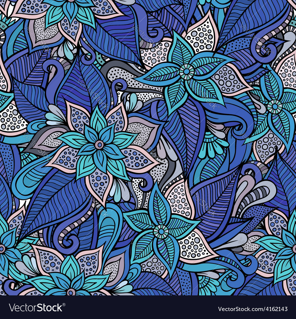 Seamless abstract flowers pattern Royalty Free Vector Image