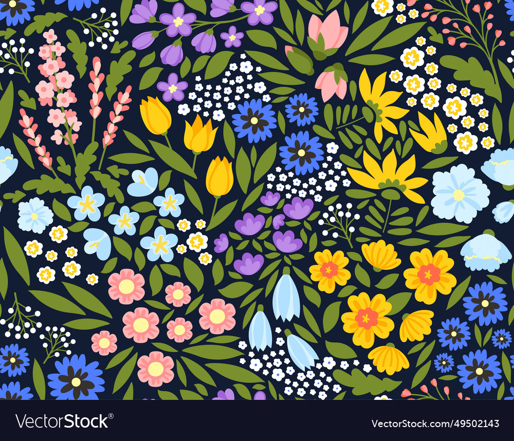 Small flowers seamless pattern Royalty Free Vector Image