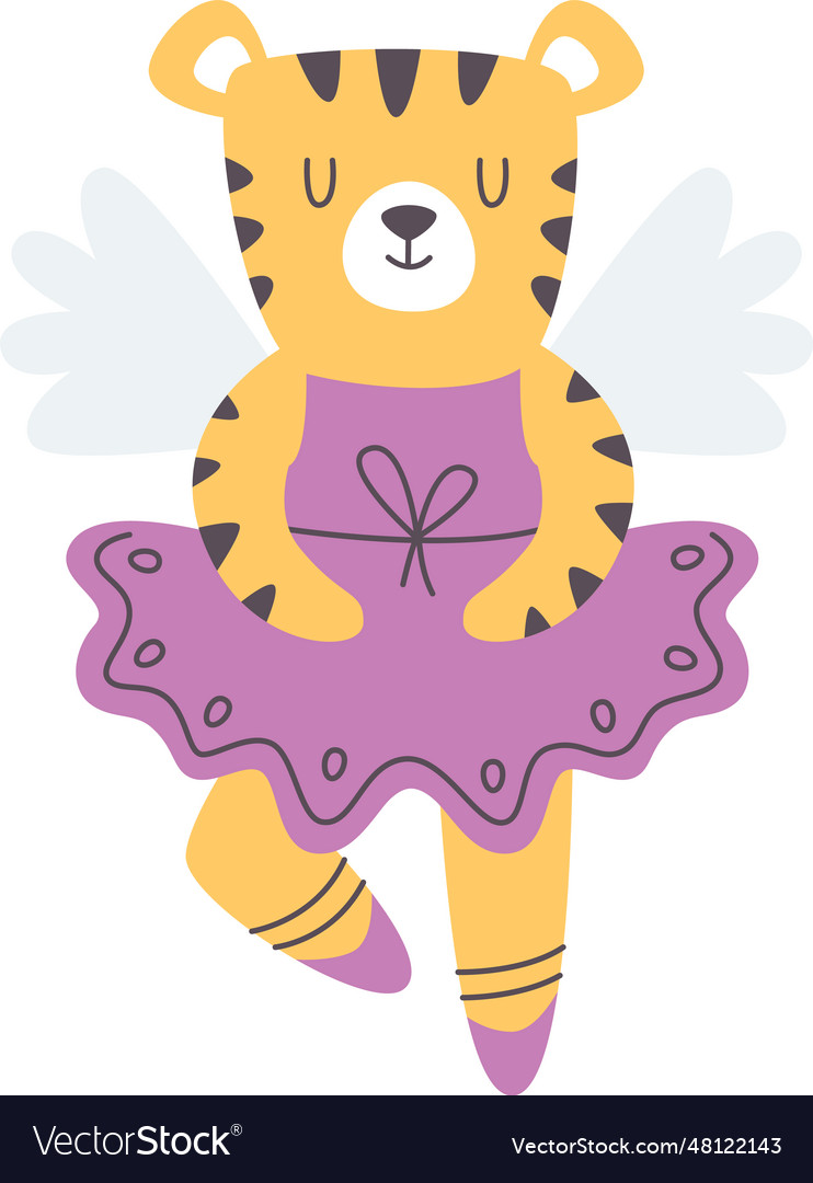 Tiger character dancing Royalty Free Vector Image
